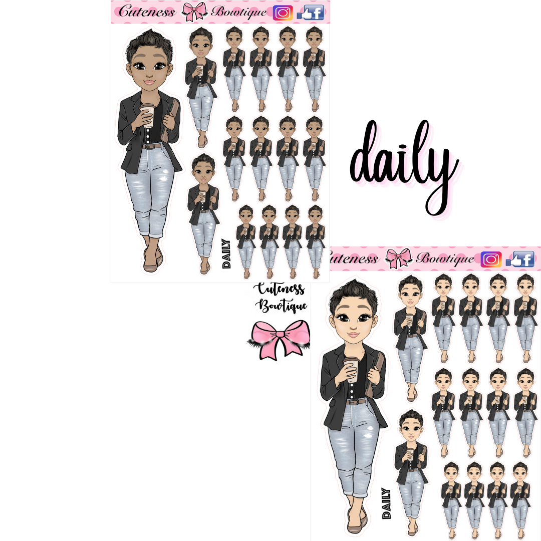 The Cutie Line Icon Sticker Sheet | Cuteness Planner Stickers for Agen ...