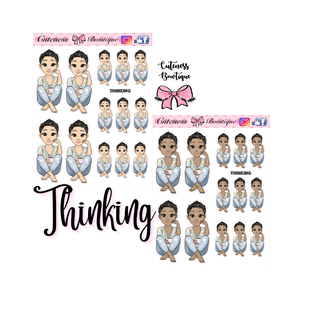 The Cutie Line Icon Sticker Sheet | Cuteness Planner Stickers for Agen ...